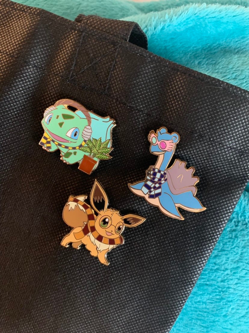 Wizard pin SET Magical Lapras Bulbasaur Eevee Squirtle | Etsy