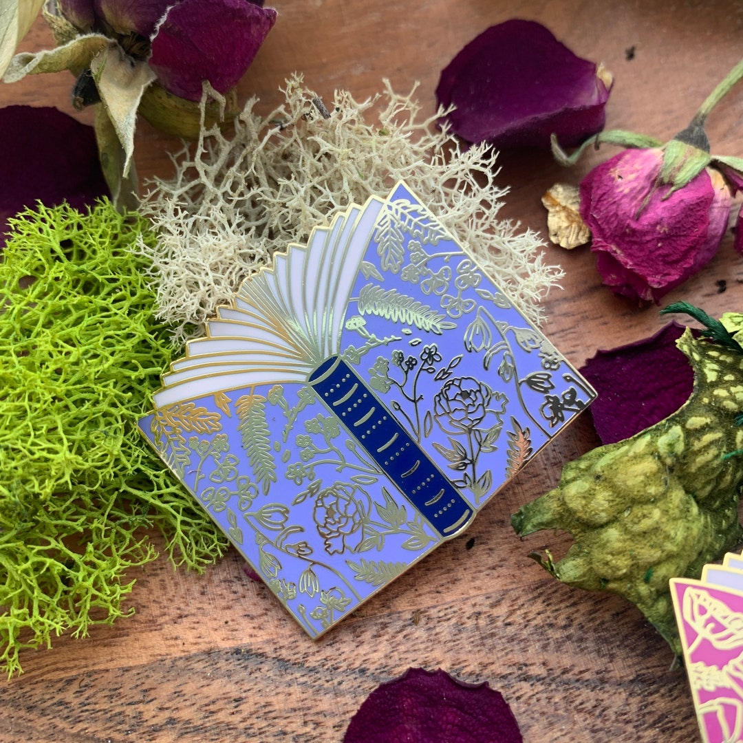 Book Enamel Pin Spellbook Gift Reader Enamel Pin Book Pins Bookish Pin ...