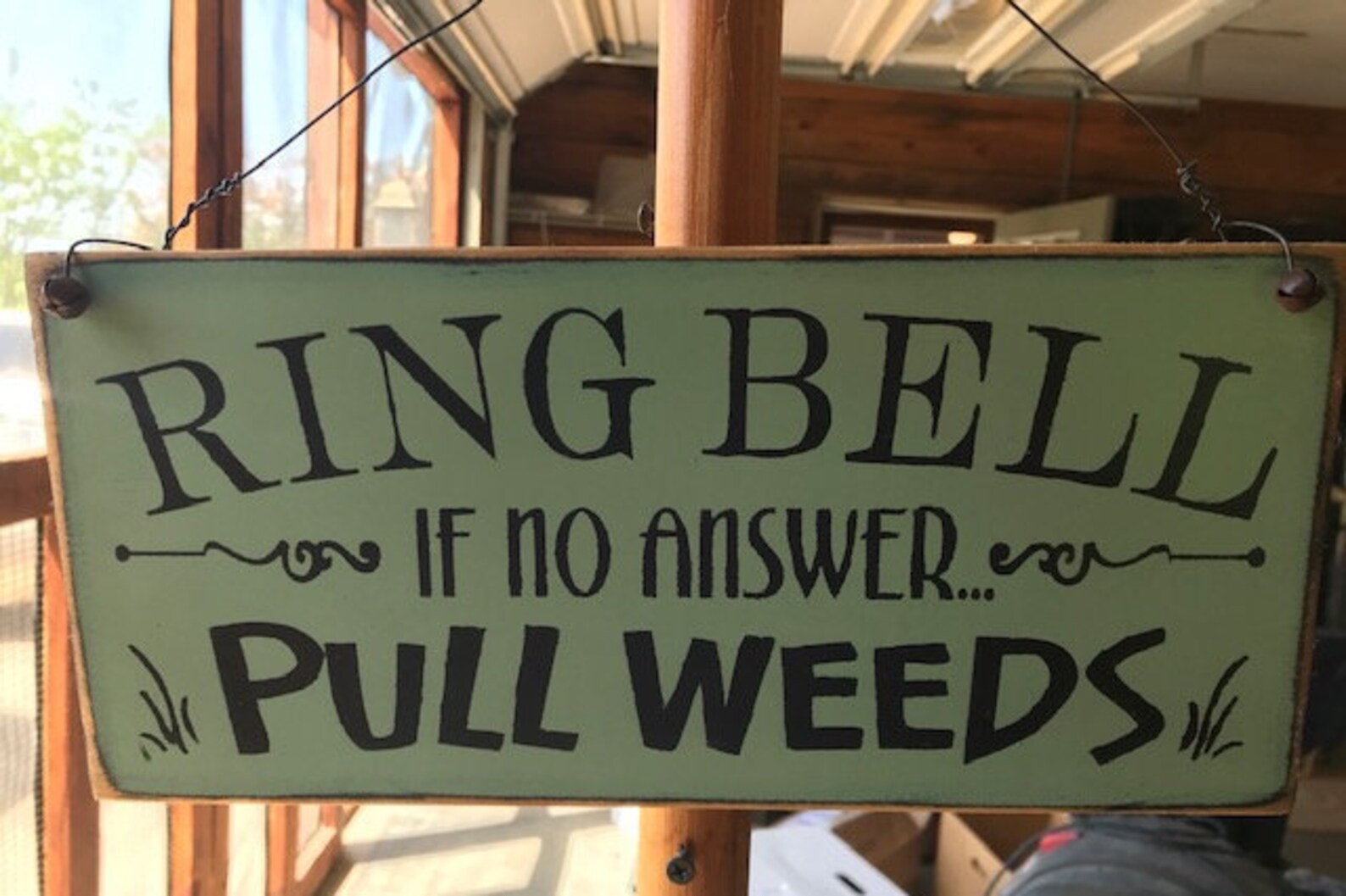 Ring Bell Pull Weeds Sign | Etsy