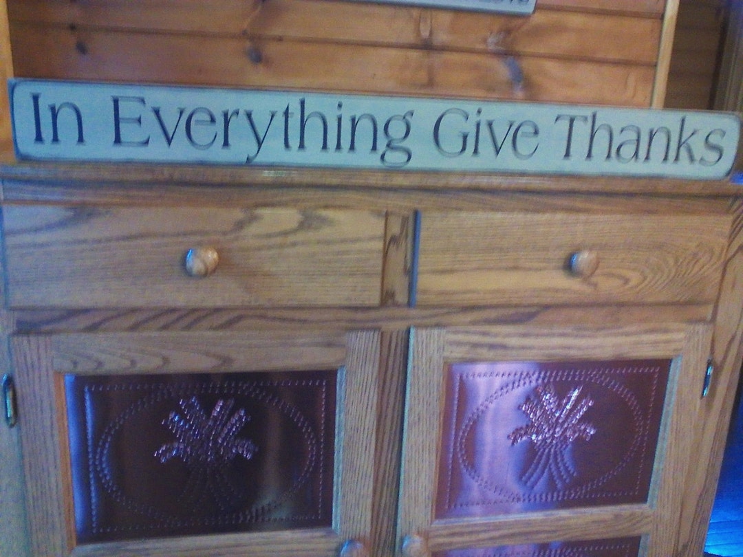 In Everything Give Thanks Primitive Sign 36x4 - Etsy