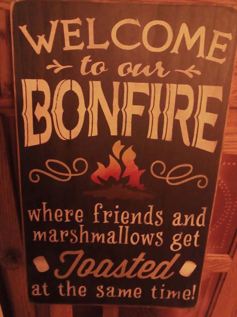 Welcome to Our Firepit Sign campsite Bonfire Campfire | Etsy