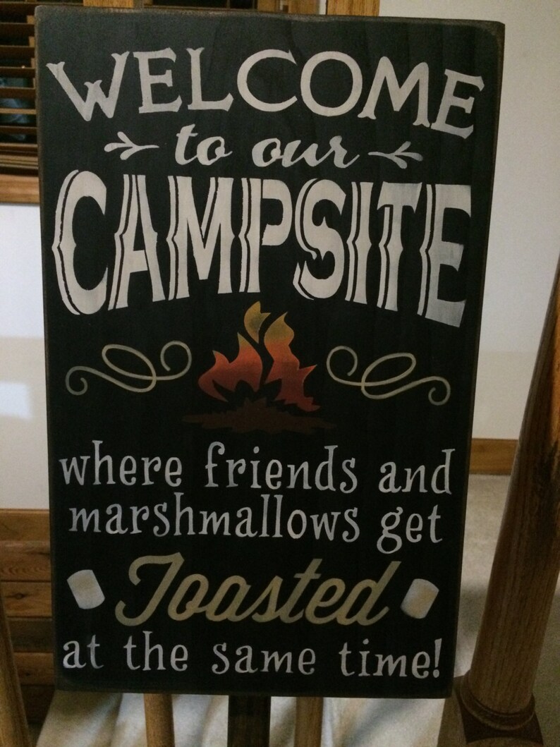 Welcome to Our Firepit Sign campsite Bonfire Campfire | Etsy