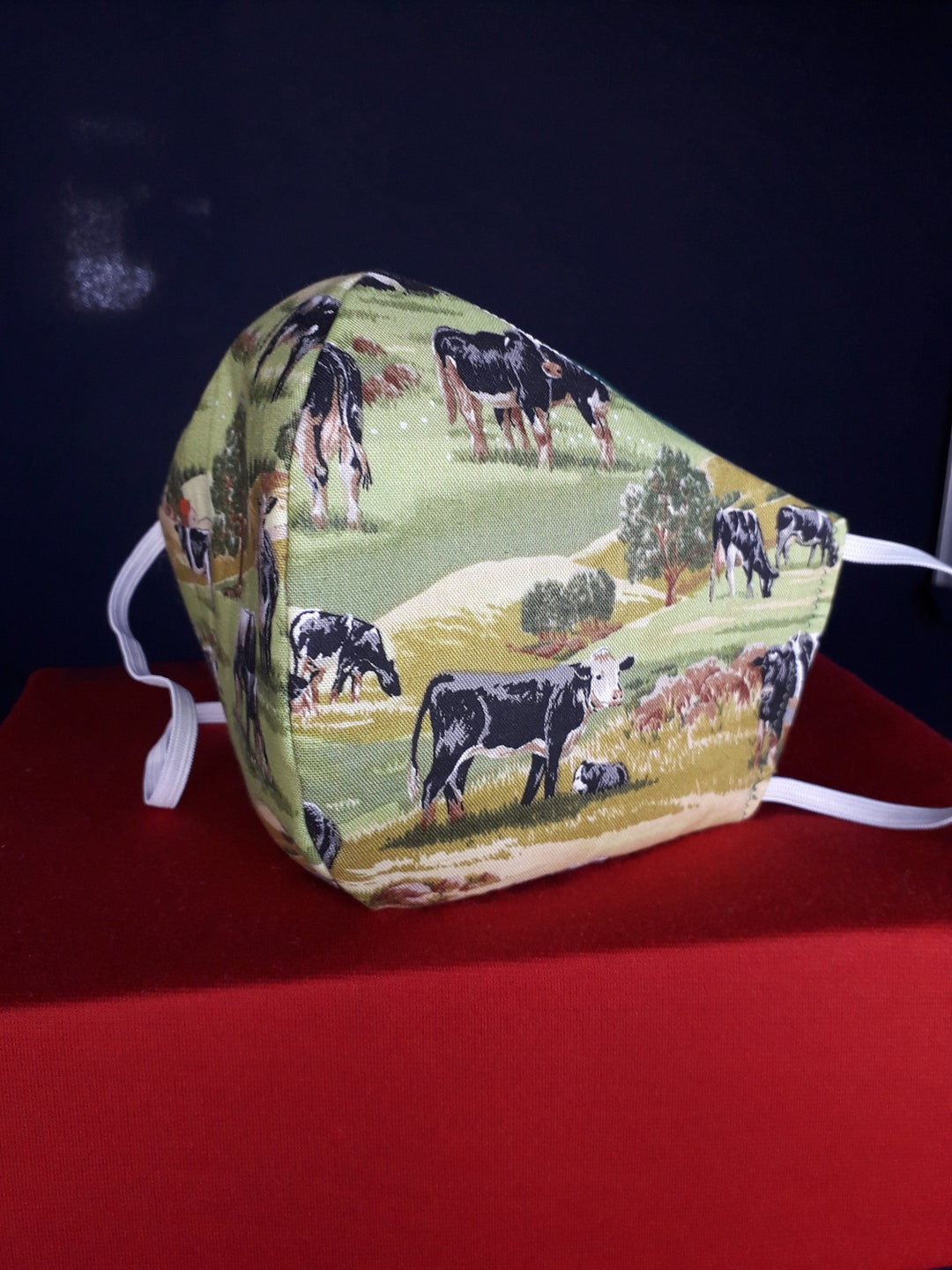 Cows Fabric washable reusable Face mask covering with Cows and Calves ...