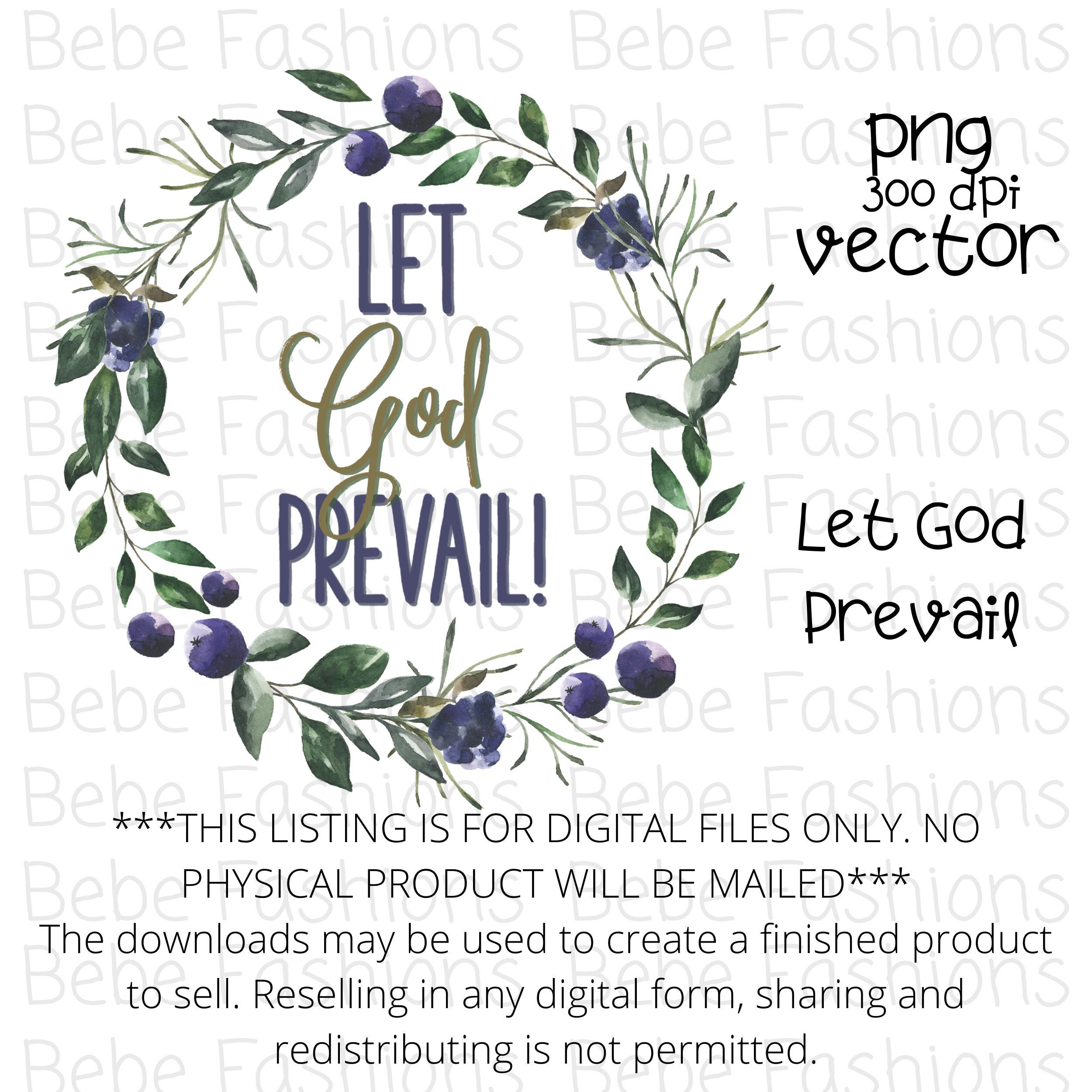 Let God Prevail Digital Download, Png, Instant Download, Print at Home ...