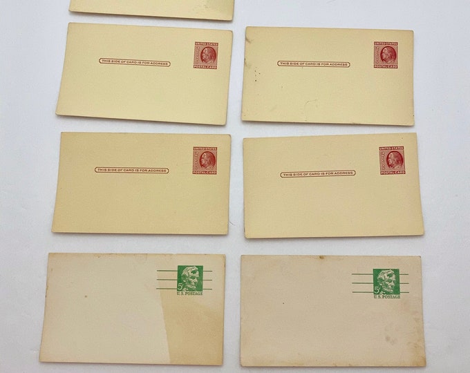 Vintage Blank Post Cards With Preprinted Paid Postage - 2 Cents and 5 ...