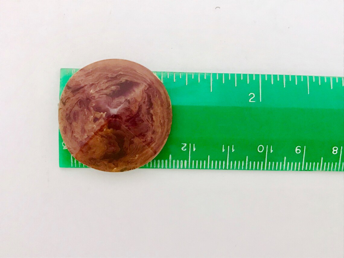 Brown & Gold Marble Acrylic Round Jewels With a Pyramid Top | Etsy