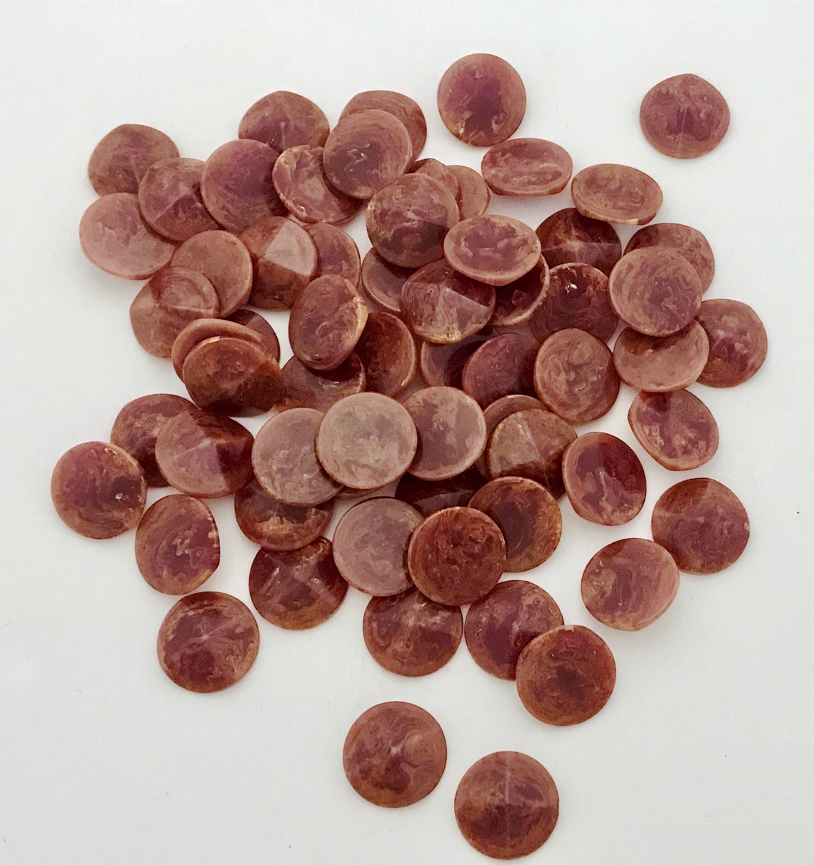 Brown & Gold Marble Acrylic Round Jewels With a Pyramid Top - Etsy