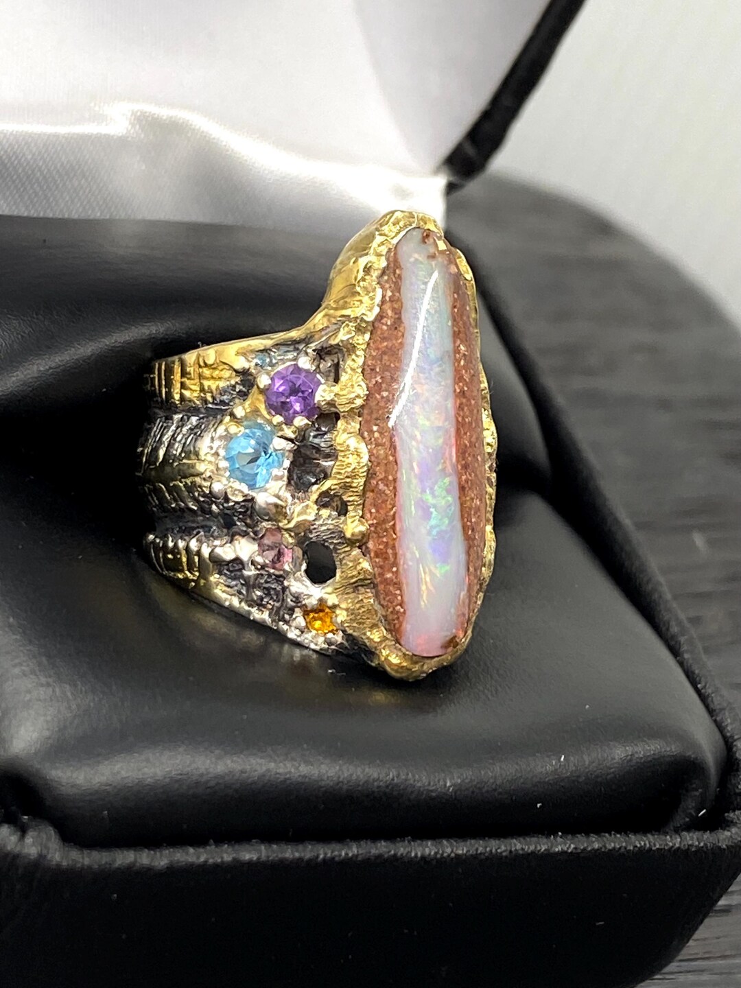 Australian Opal Gemstone Ring - Artisan Handmade Ring - Alena Zena ...