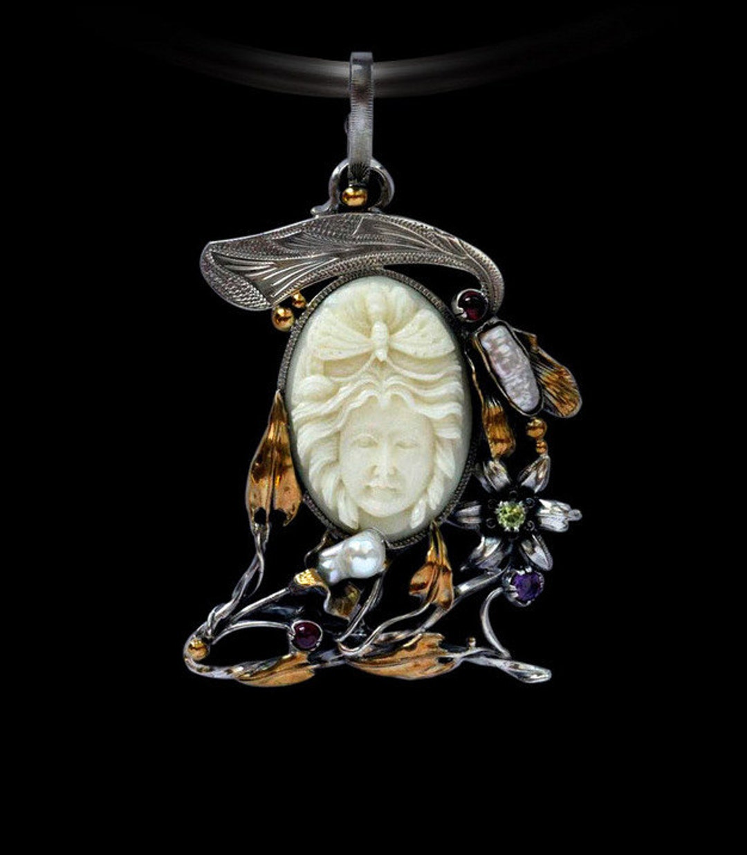 Unique Handcrafted One-of-a Kind Cameo Pendant, Unite Metal Work ...