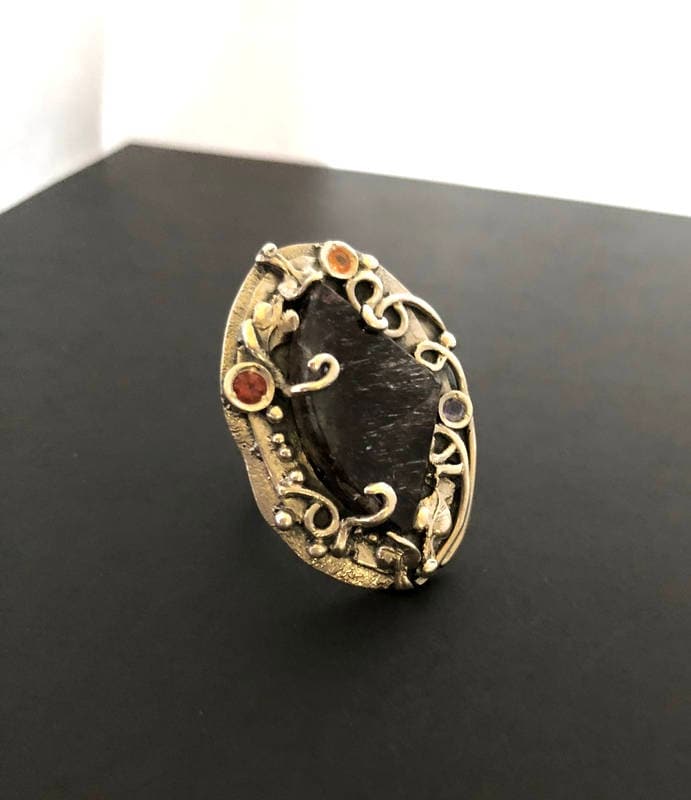 Quartz Ring Size 8 Multistone Ring Statement Ring Gift for | Etsy
