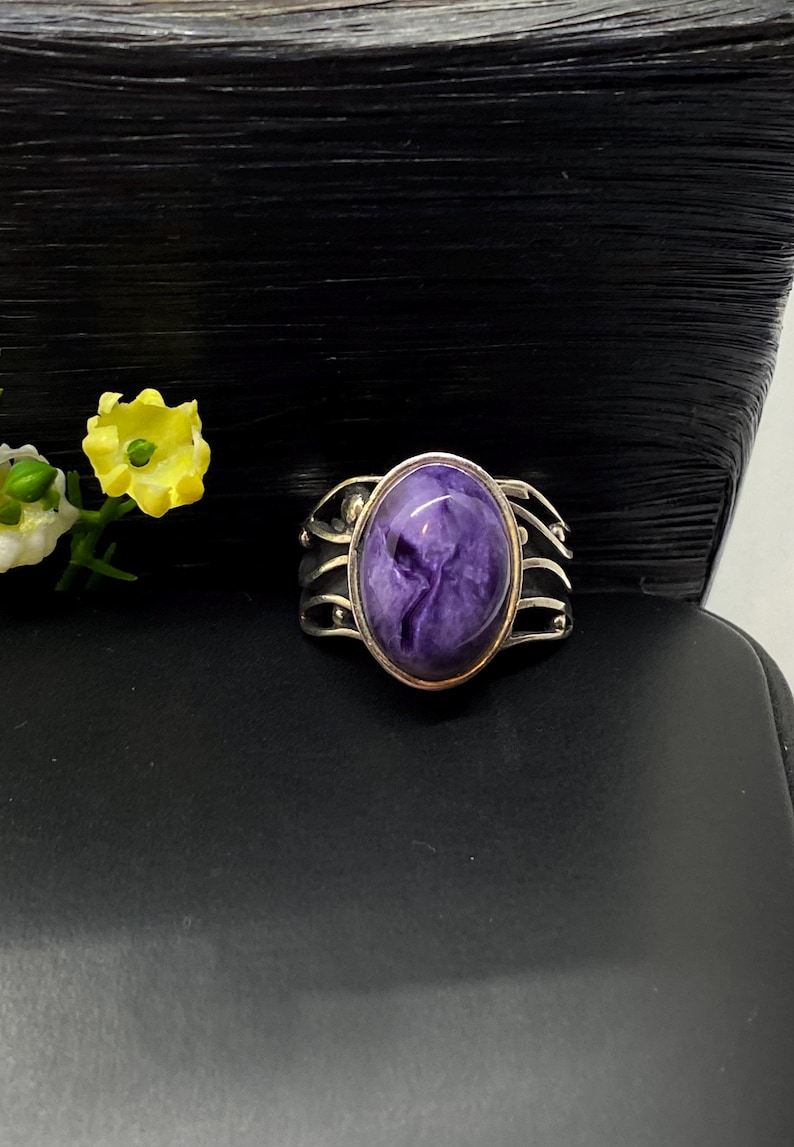 Charoite Gemstone Ring - Artisan Handmade Ring - Gift for Woman - OOAK ...