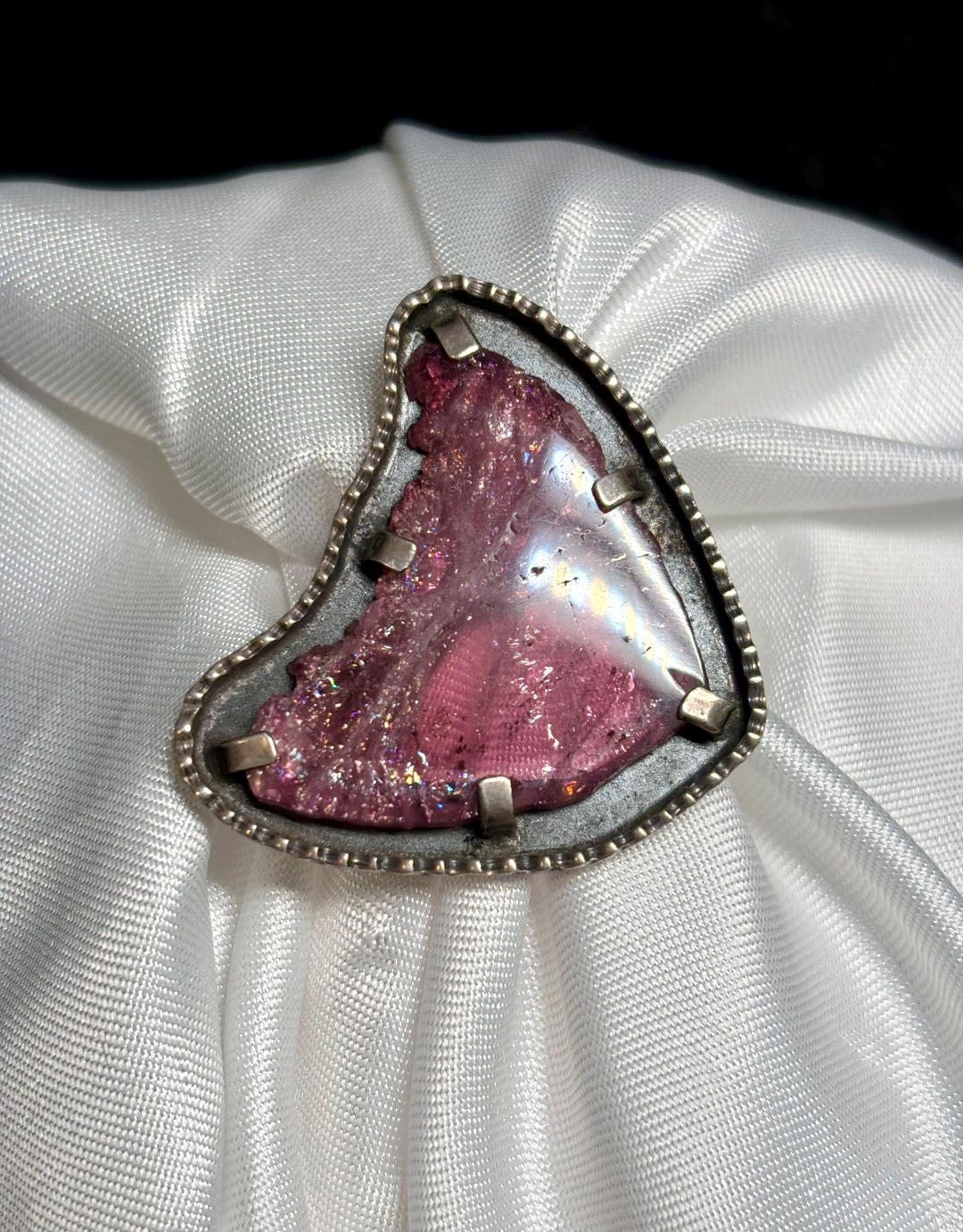 Tourmaline Ring in Sterling Sliver - Artisan Handmade Ring - OOAH - Etsy