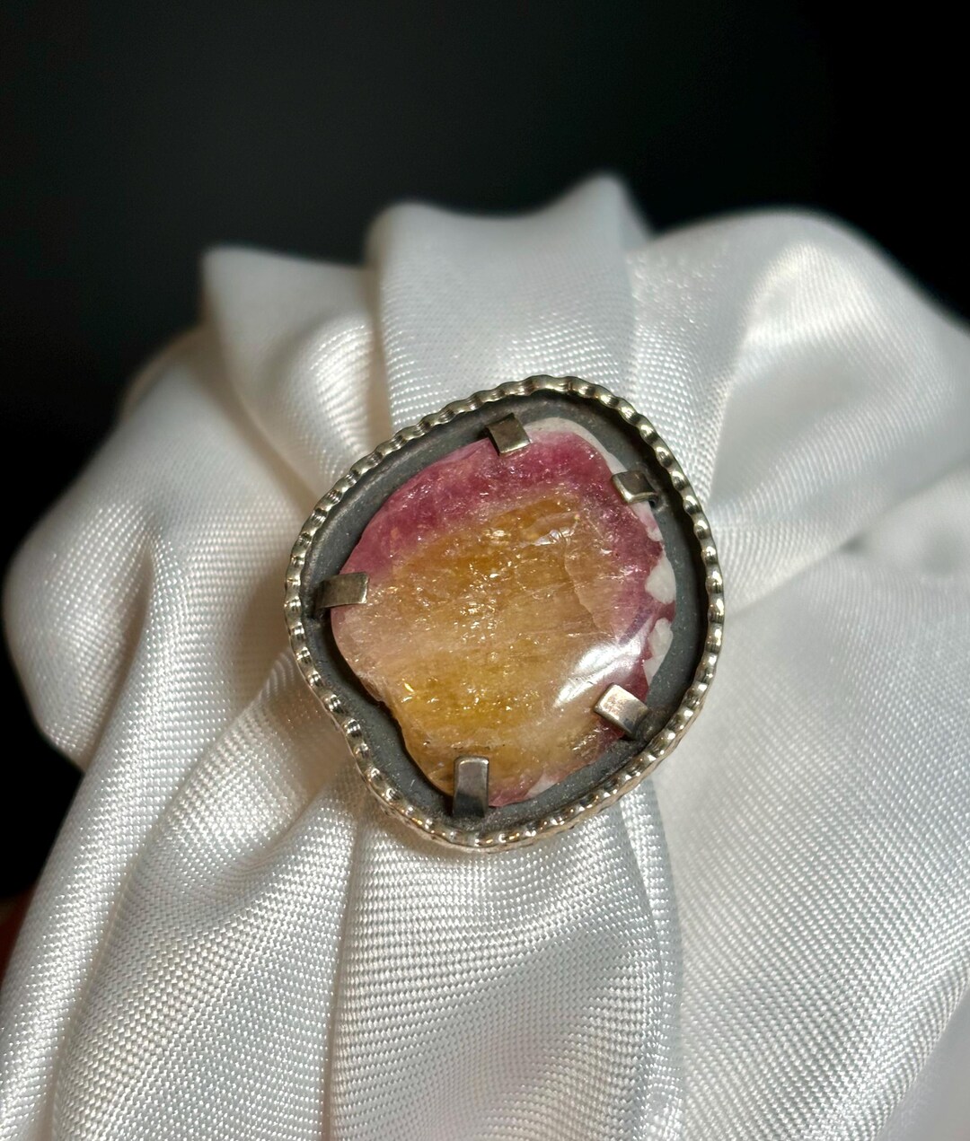 Tourmaline Gemstone Ring - Artisan Handmade Ring - Gift for Woman ...