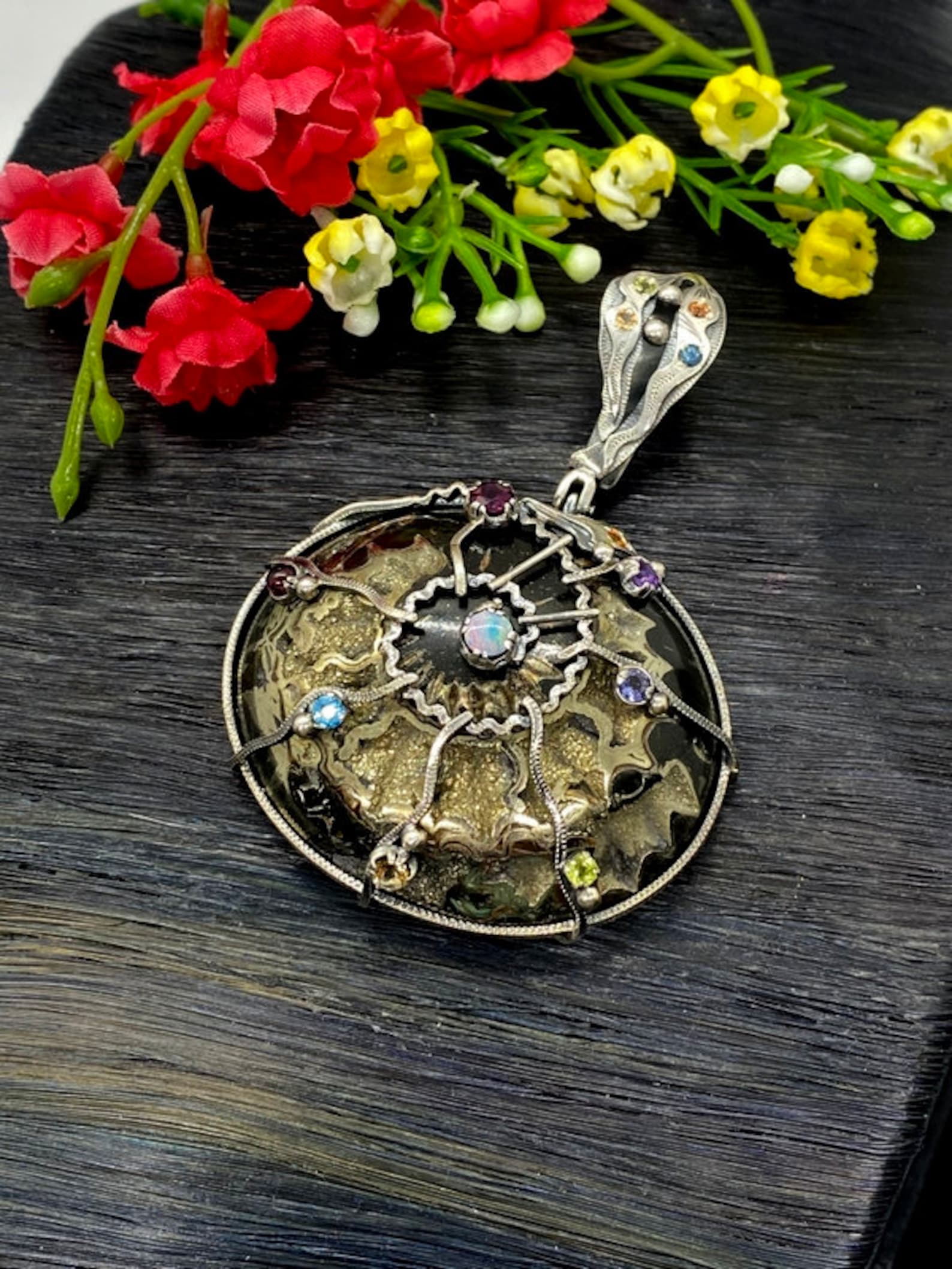 Unique Handmade Ammonite Pendant Artisan Jewelry - Etsy