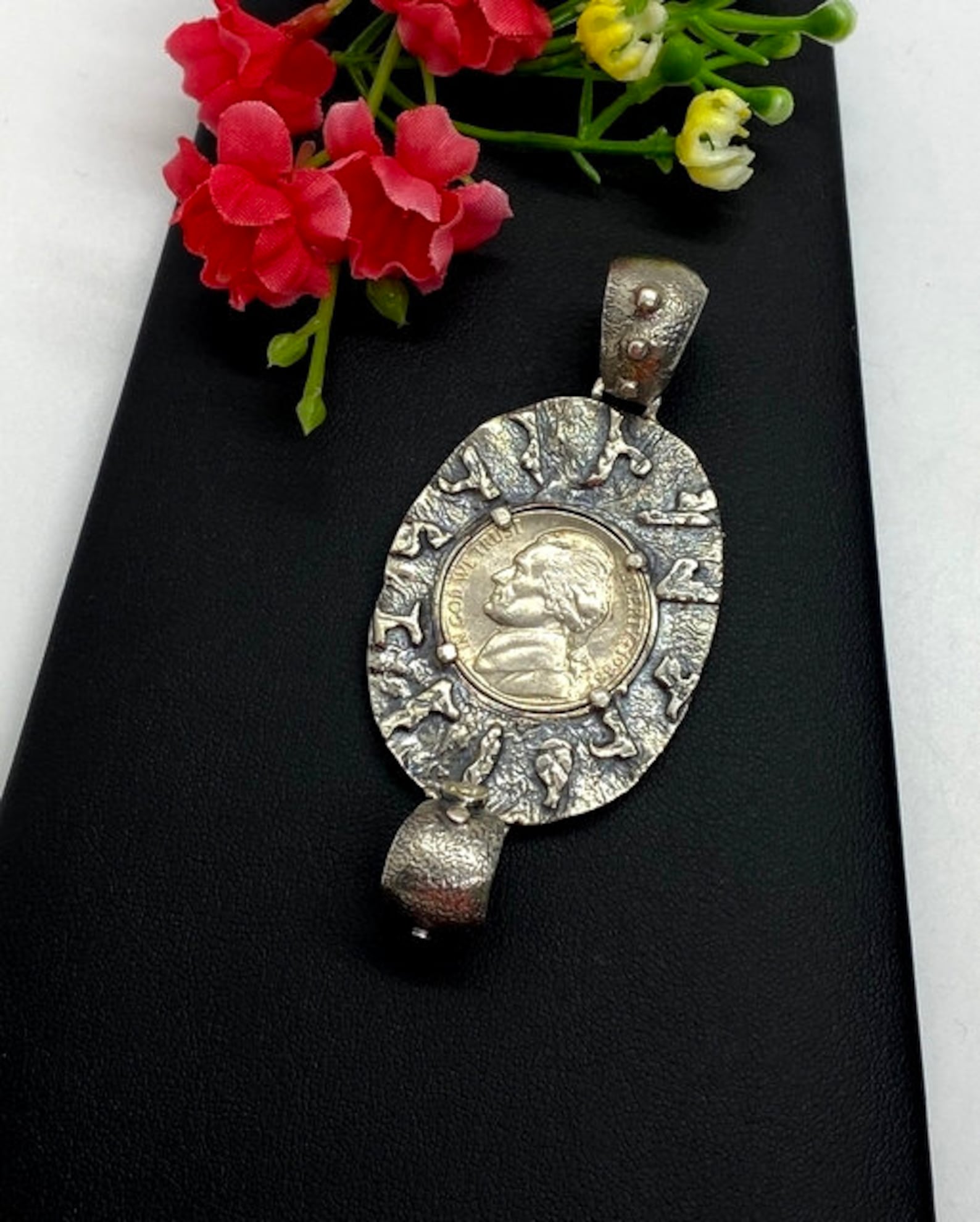 Coin Pendant Artisan Coin Pendant Handcrafted Coin Pendant | Etsy