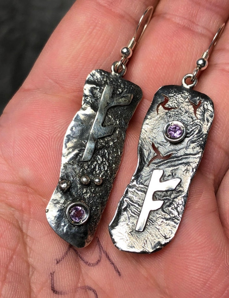 Runic Earrings Viking Jewelry-runes Earrings-witch | Etsy