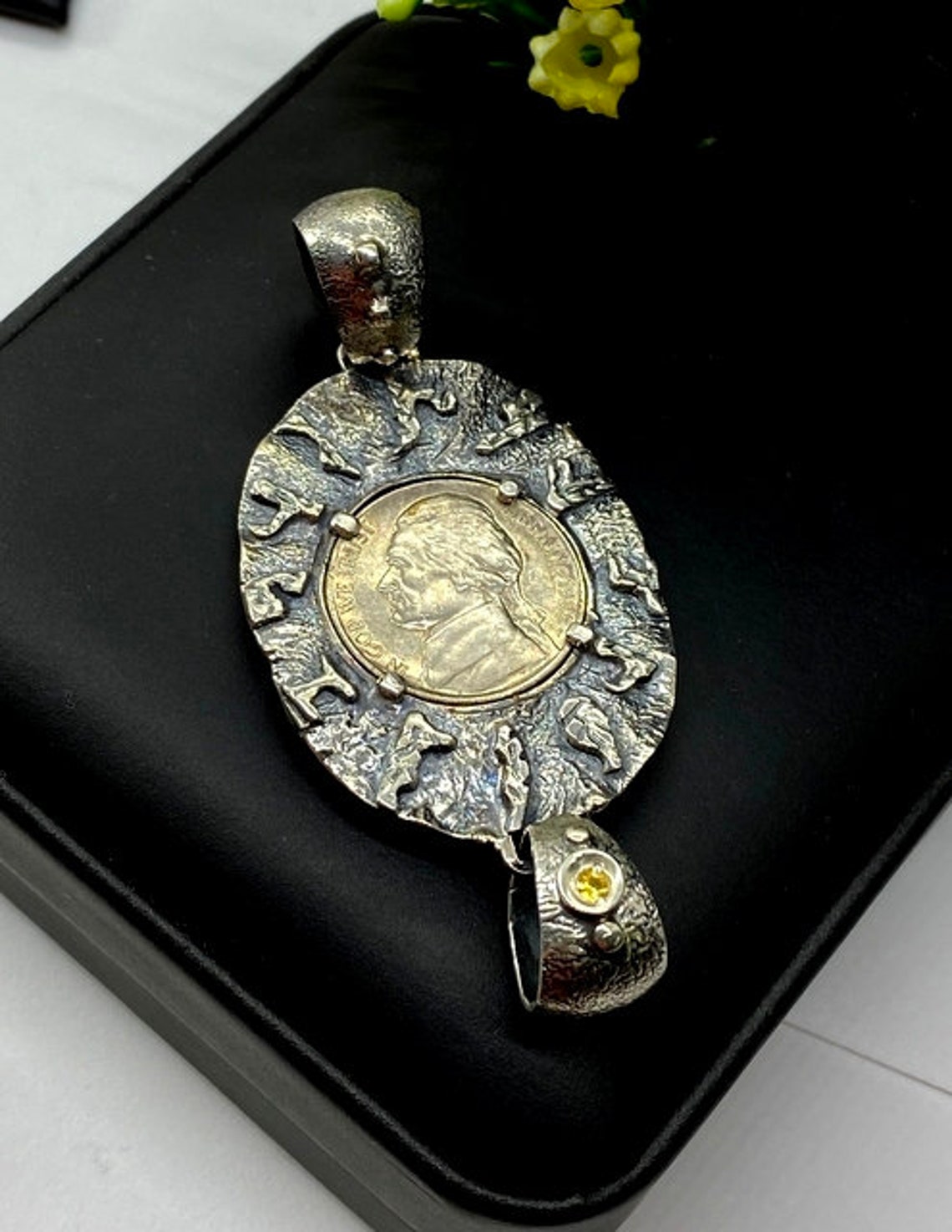 Coin Pendant Artisan Coin Pendant Handcrafted Coin Pendant | Etsy