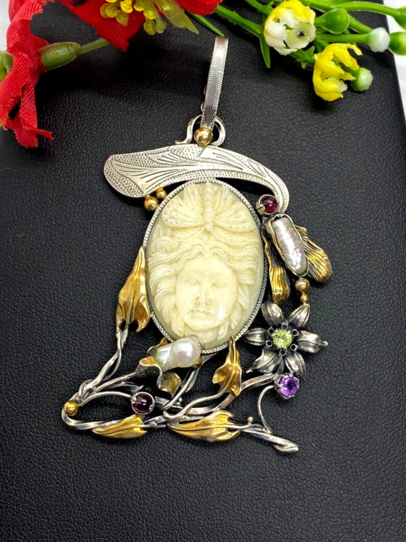 Unique Handcrafted One-of-a Kind Cameo Pendant, Unite Metal Work ...