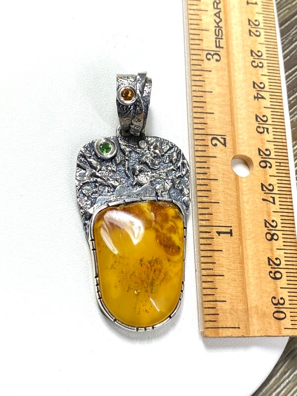 Baltic Amber Pendant Artisan Amber Pendant Handcrafted | Etsy