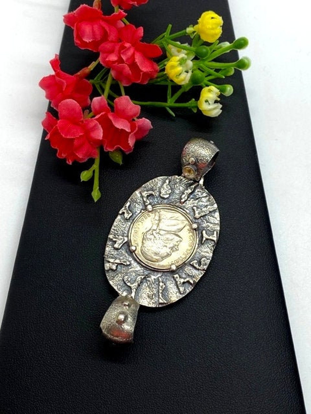 Coin Pendant, Artisan Coin Pendant, Handcrafted Coin Pendant, Unique ...