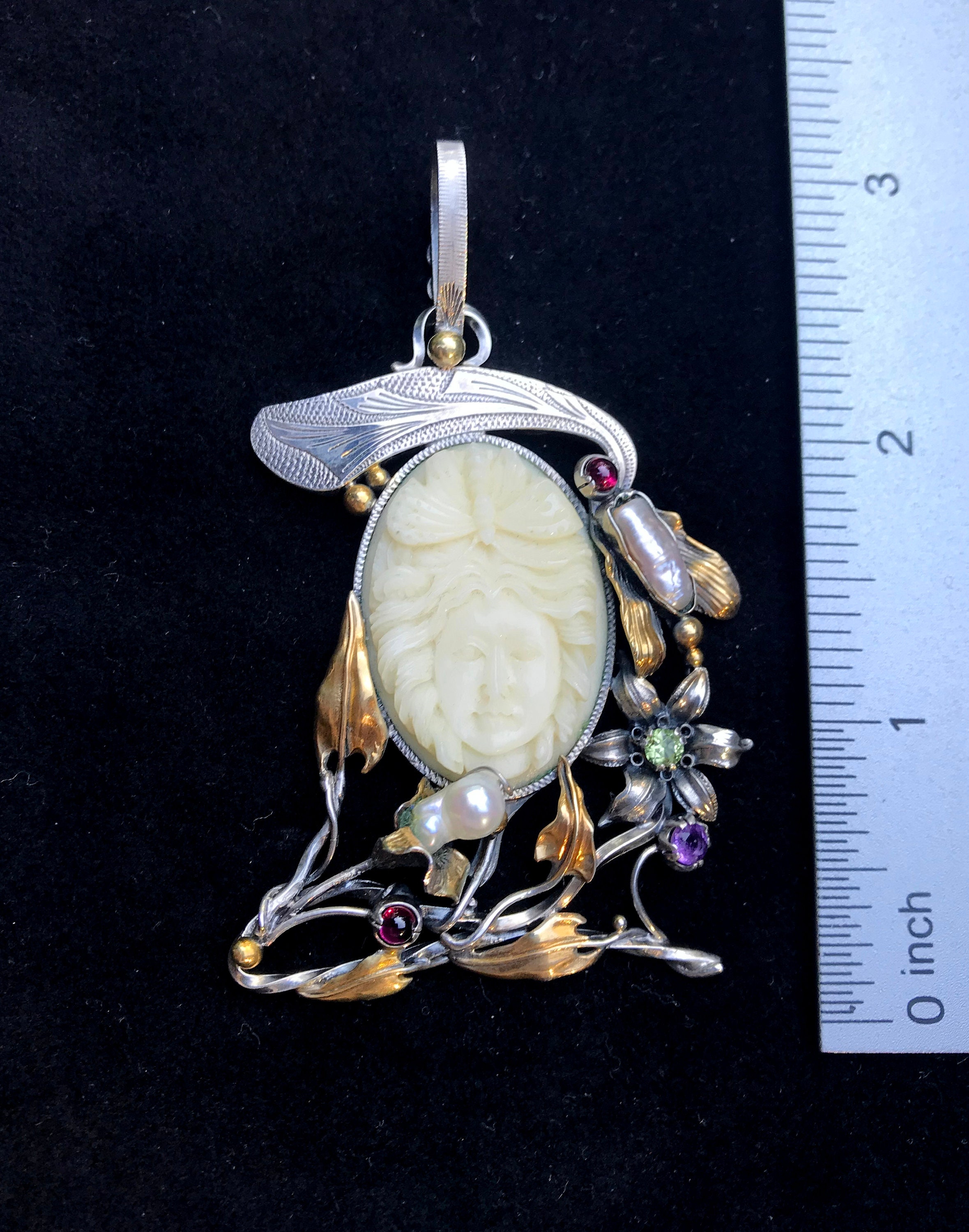 Unique Handcrafted One-of-a Kind Cameo Pendant, Unite Metal Work ...