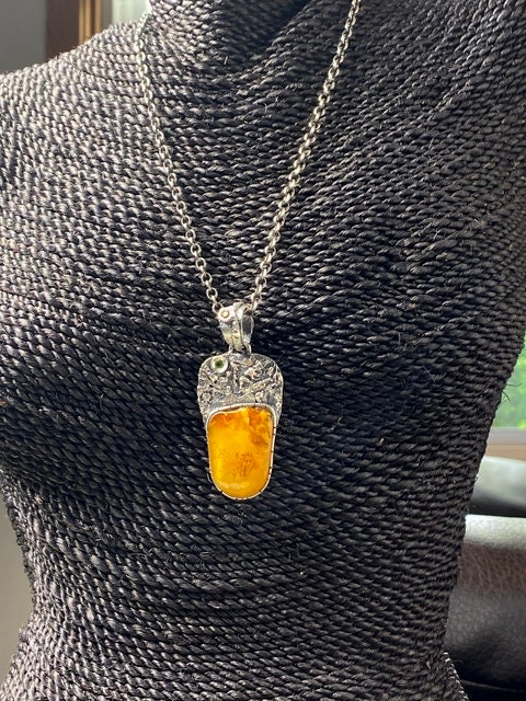 Baltic Amber Pendant Artisan Amber Pendant Handcrafted | Etsy