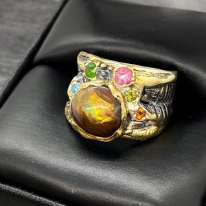 Amazing Mexican Fire Agate Ring - Artisan Gemstone Ring - Alena Zena Jewelry - OOAK - Etsy