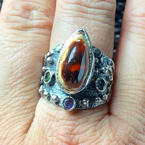 Very Unique Mexican Opal Gemstone Ring - Artisan Handmade Ring - Alena ...