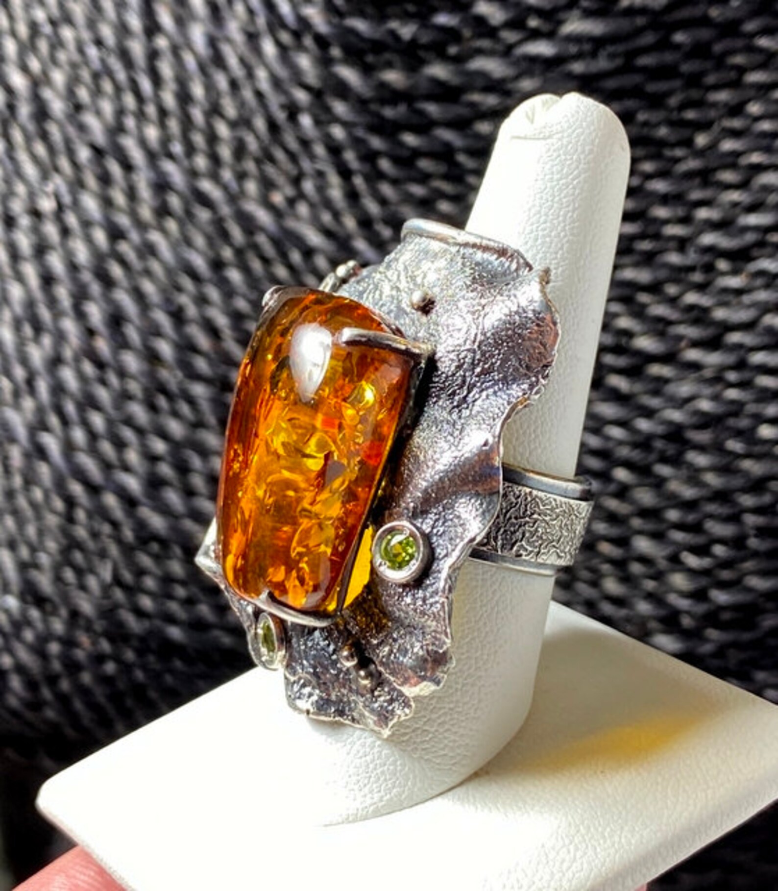 Very Unique Baltic Amber Ring Artisan Gemstone Ring Unique | Etsy