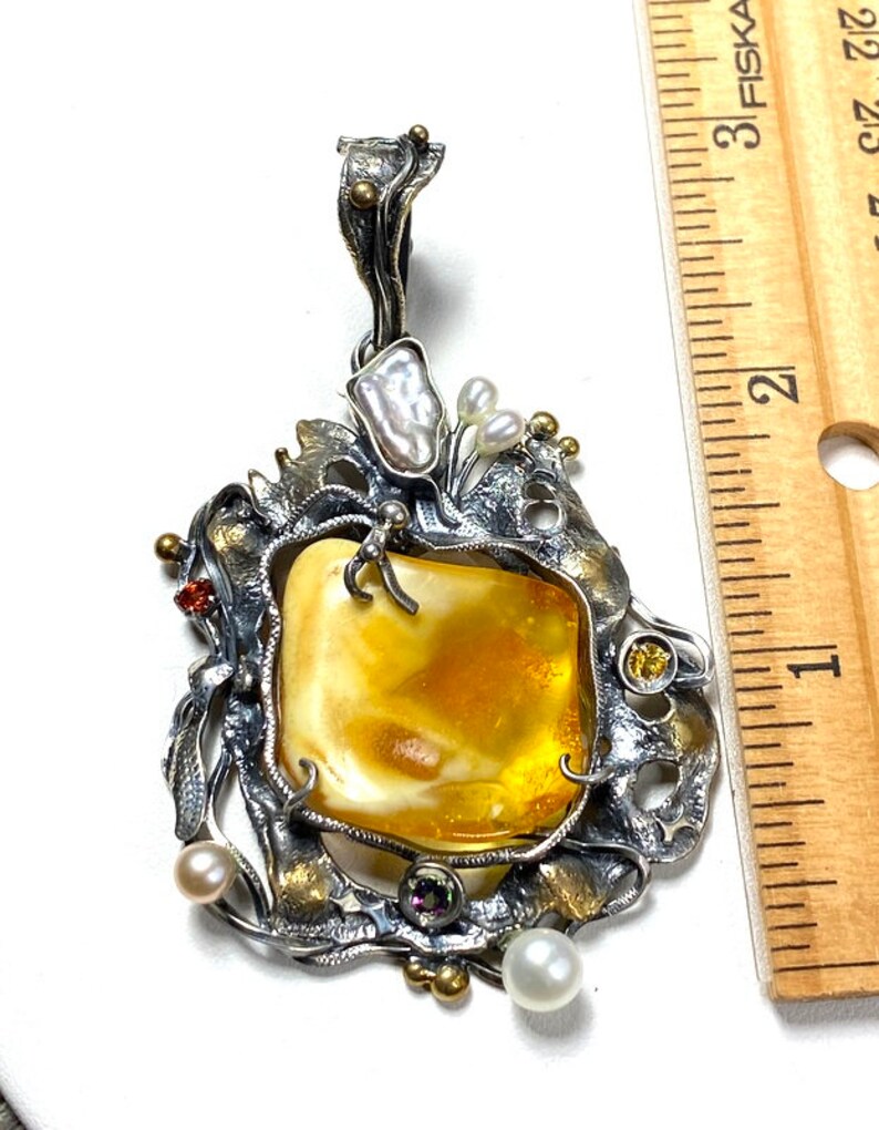 Unique Handcrafted One-of-a Kind Design Amber Pendant - Etsy