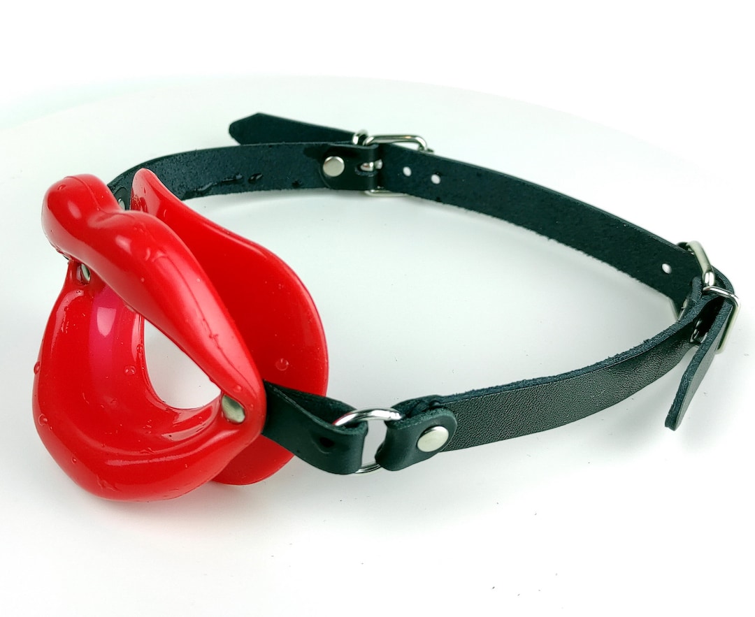 Oral Mouth Gag Lip Shape Mouth Gag Silicone Gag Leather Mouth Gag Oral