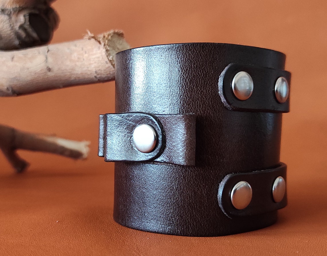 JOHNNY DEPP Leather Bracelet Wide Johnny Depp Style Leather | Etsy