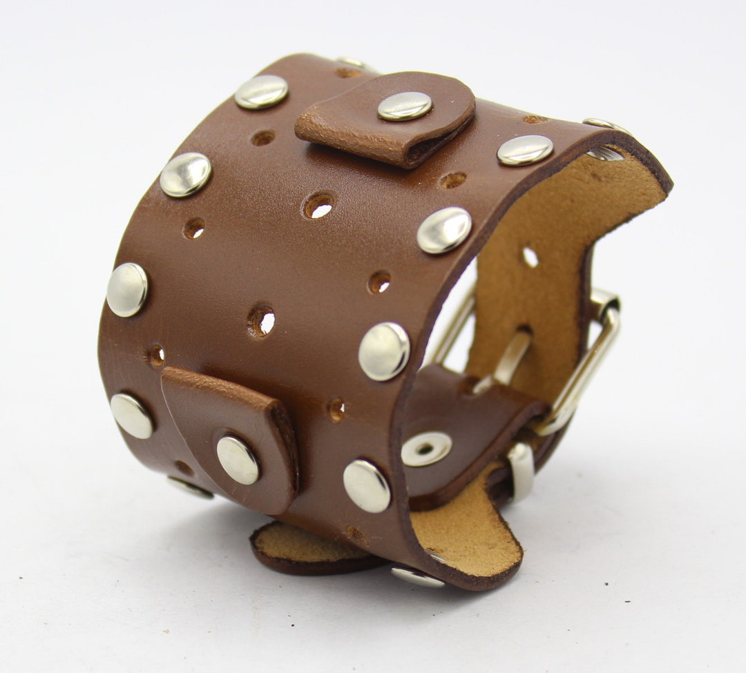 Leather Cuff Watchleather Watch Bandwide Watch Cuffleather - Etsy