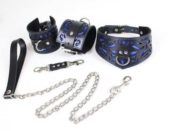 SET of Victorian inspired Cuffs collar and leash Heavy Duty | Etsy