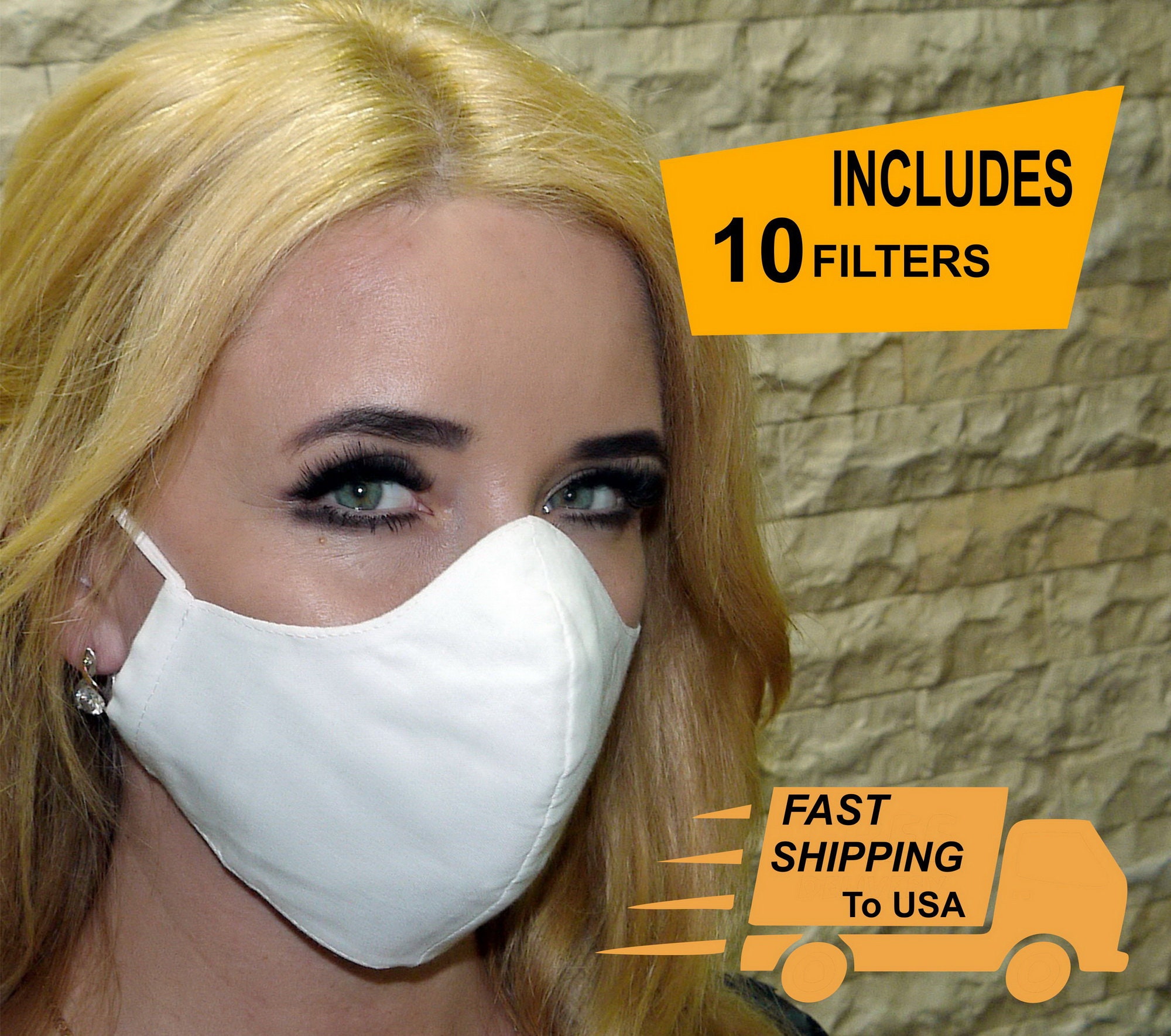 Face Mask10 Filters Included Washable Mask Reusable Adult Etsy