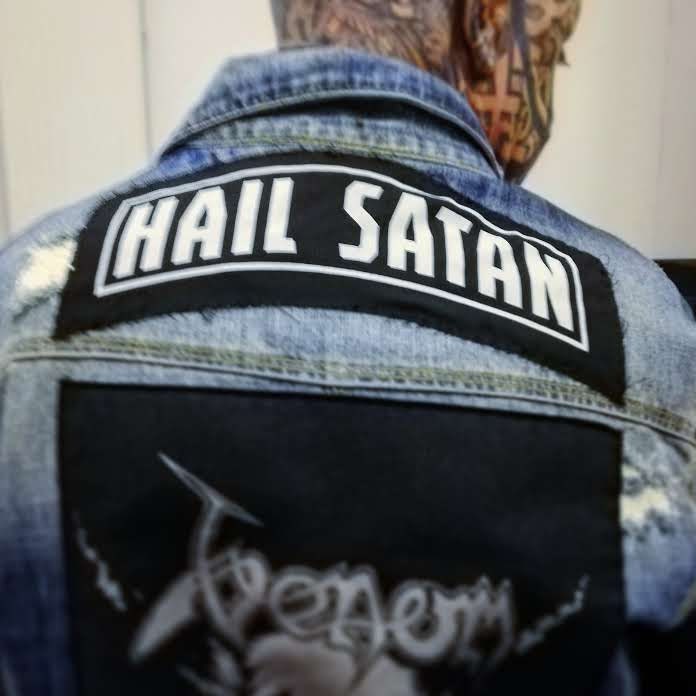 Hail Satan Top Rocker Patch Satanism Devil Banner Patch - Etsy