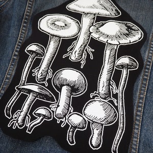 Mushrooms Back Patch - Witchy Patch, Goth Back Patch, Toadstool Patch ...
