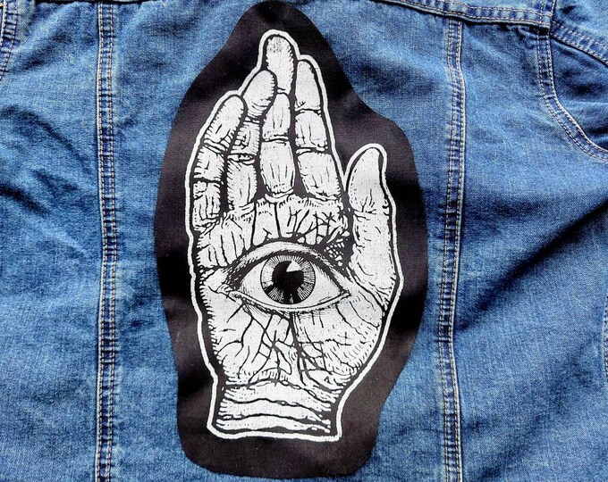 SALE All Seeing Hand Back Patch - Occult Patches, Horror Punk Patch ...