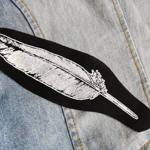 Feather Patch - Bird Patch, Angel Patch, Gothic Patch, Goth Patches for Jackets, Nature ...