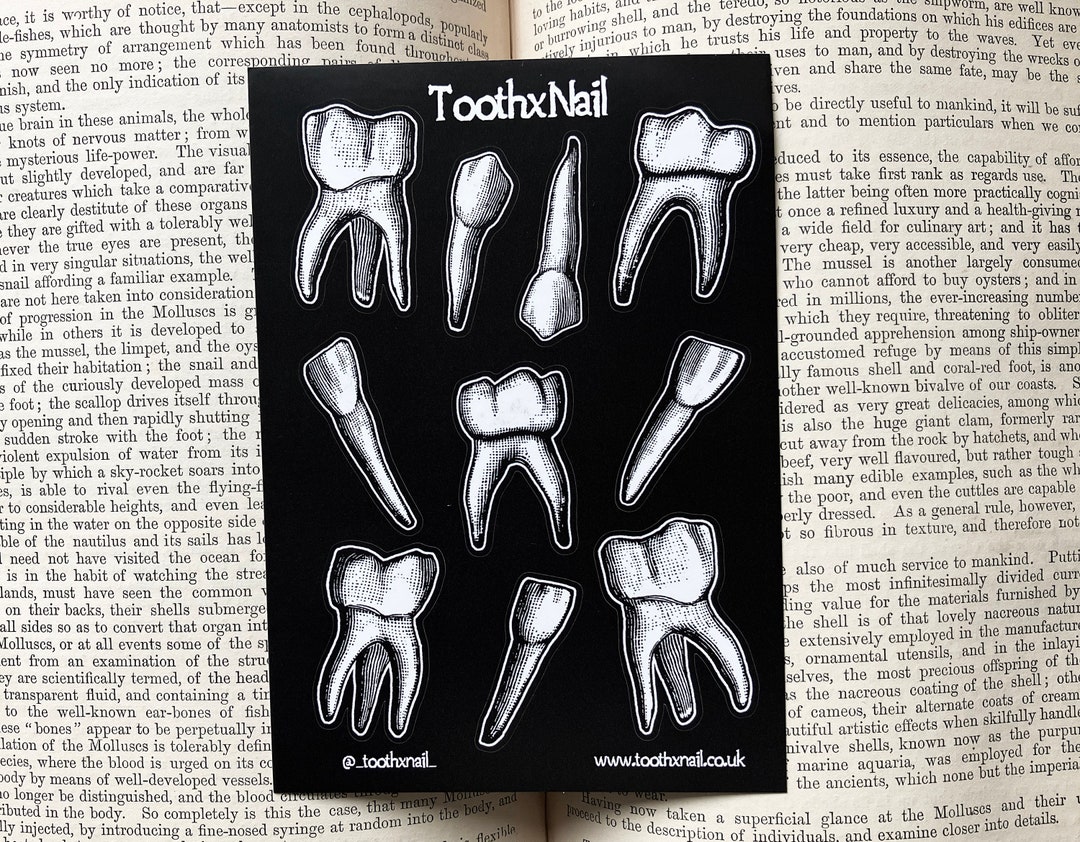 Teeth Sticker Sheets Spooky, Creepy, Occult, Horror, Bullet Journal ...