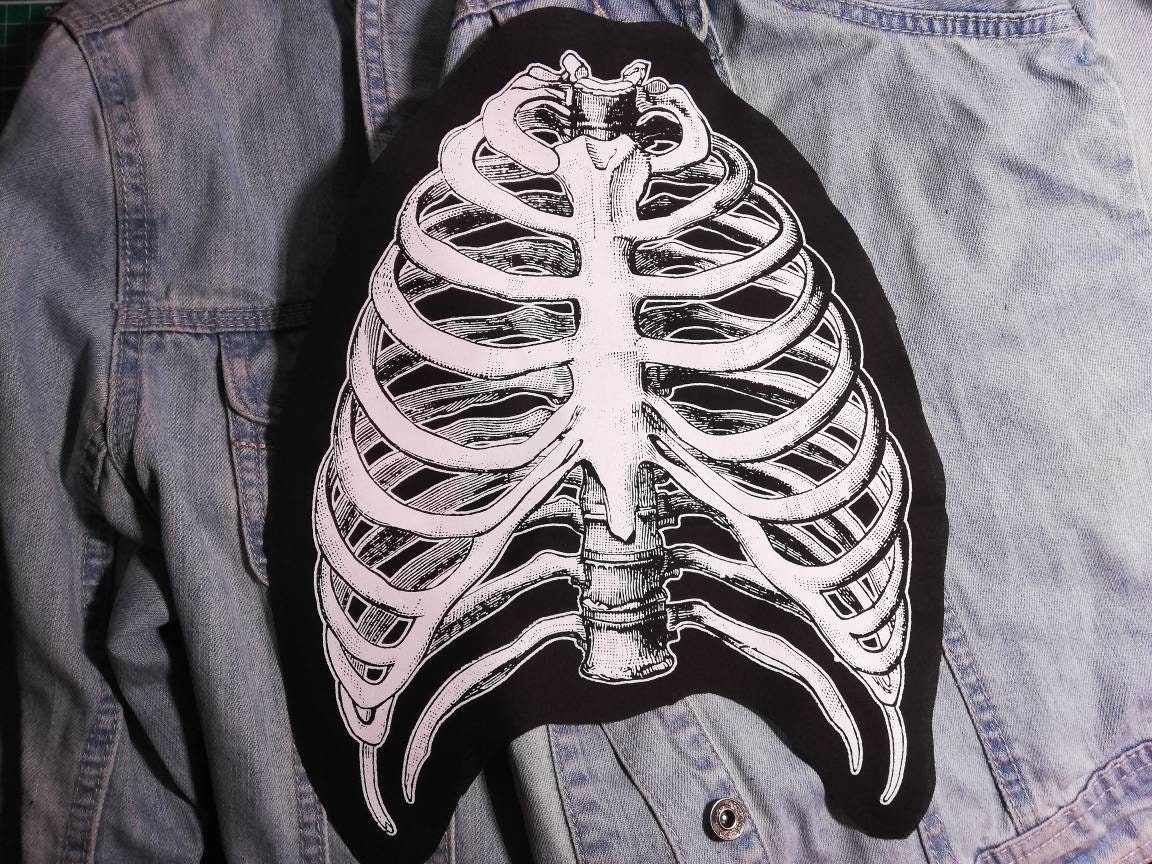 Rib Cage Back Patch Bones Patch Skeleton Back Patch Large - Etsy UK