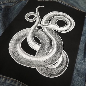 Snake Back Patch - Serpent Large Patch, Punk Rock Backpatch, Witchy ...
