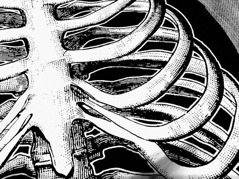 Rib Cage Back Patch Bones Patch Skeleton Back Patch Large - Etsy UK