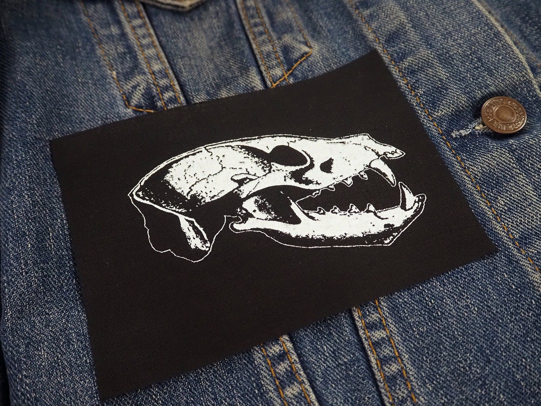 Occult Wolf Skull Patch - Goth Patch, Witch, Sew on Patch, Wicca Screen Printed Patch, Punk ...