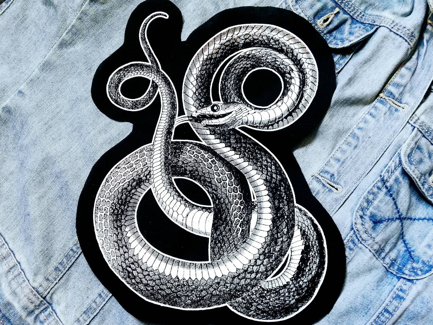 Snake Back Patch Serpent Large Patch Slytherin Punk - Etsy
