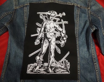 Skeleton Back Patch Black Metal Back Patch, Goth Backpatch, Death ...