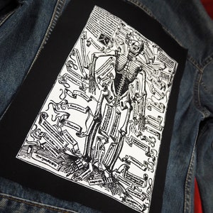 Skeleton Back Patch Black Metal Back Patch, Goth Backpatch, Death ...