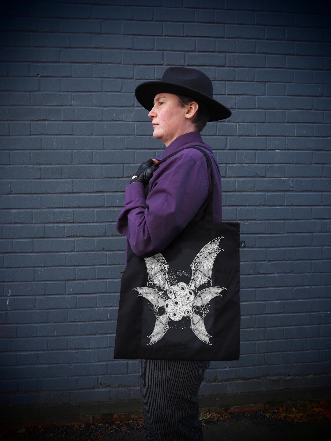 Demon Tote Bag: Screen Printed Recycled Cotton Canvas Printed With Eco ...
