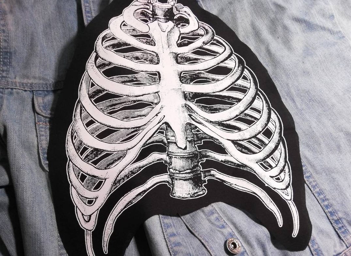 Rib Cage Back Patch Bones Patch Skeleton Back Patch Large | Etsy UK