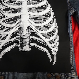 Rib Cage Back Patch - Bones Patch, Skeleton Backpatch, Large Patch, Anatomical Patches for ...